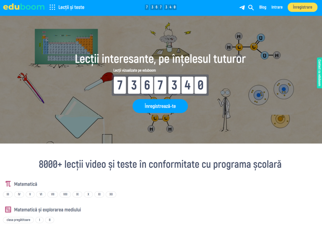 Contact Eduboom – Telefon suport. Prețuri abonament - eContact